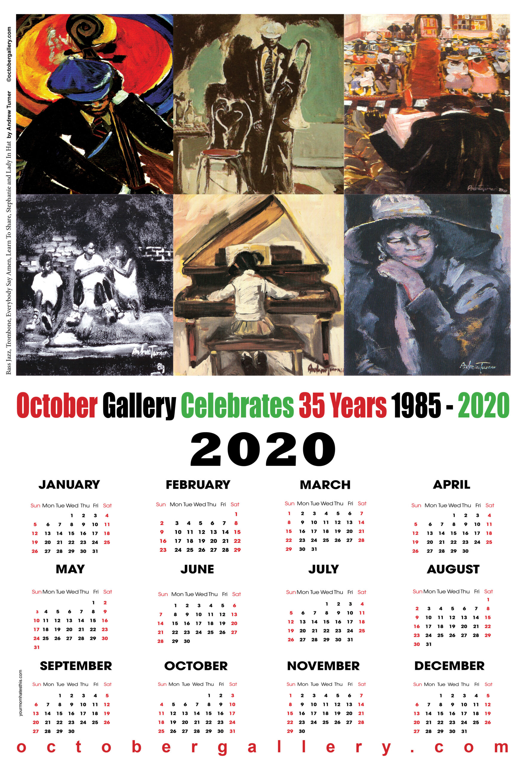 2020 Calendars – October Gallery Museum
